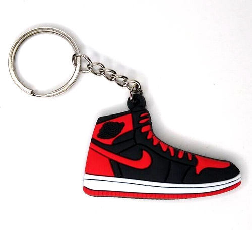 Nike Air Jordan Sneaker Chain Tag Keychain Air Jordans 1 AJ1 Mid, Black ...
