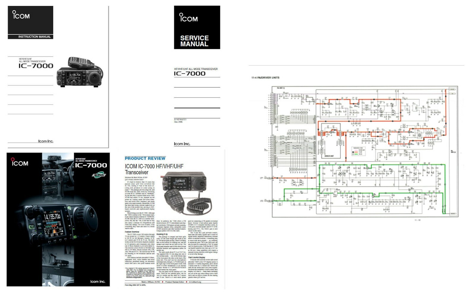 ICOM IC-7000 INSTRUCTION + SERVICE MANUALS + BROCHURE + 11x17 ...