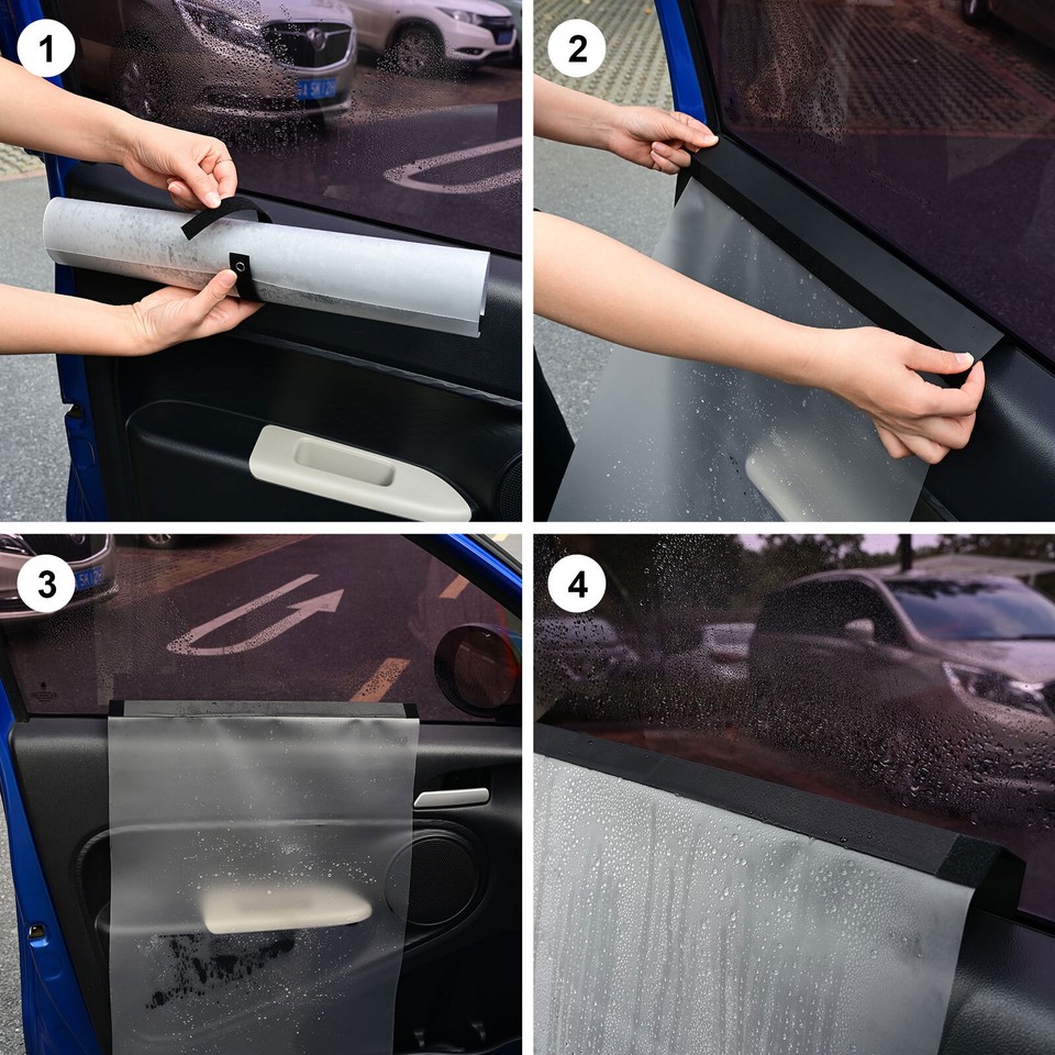 Window Tint Tool with Car Door Panel Covers Scrubber Paddle Water Blade ...