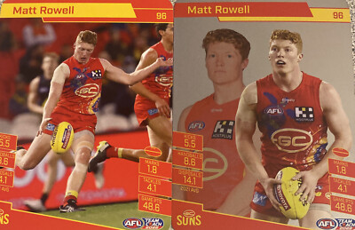 2022 Afl Teamcoach Silver Insert Card & Base Card Matt Rowell 💛🧡💛🧡 ...