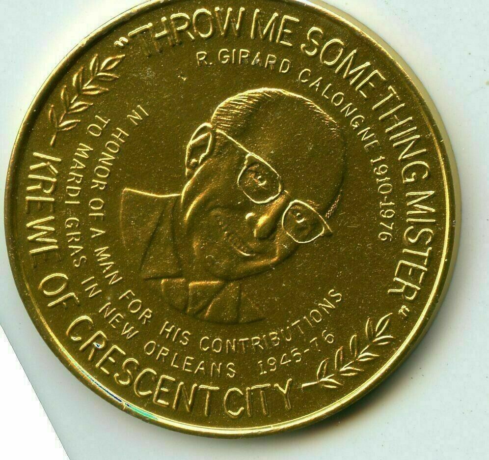 Mardi Gras Doubloon Krewe of Crescent City 1976 Aluminum Calongne Gold ...