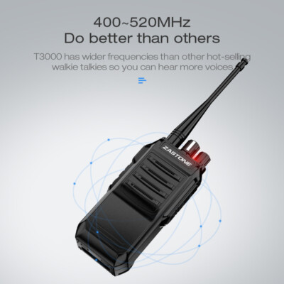 Zastone T3000 6W Walkie Talkie UHF 400-520mhz Ham Radio 5km two way ...