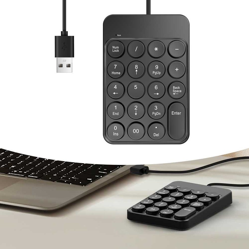 Portable USB Numeric Keypad Numpad Designed for Comfortable Data Entry ...