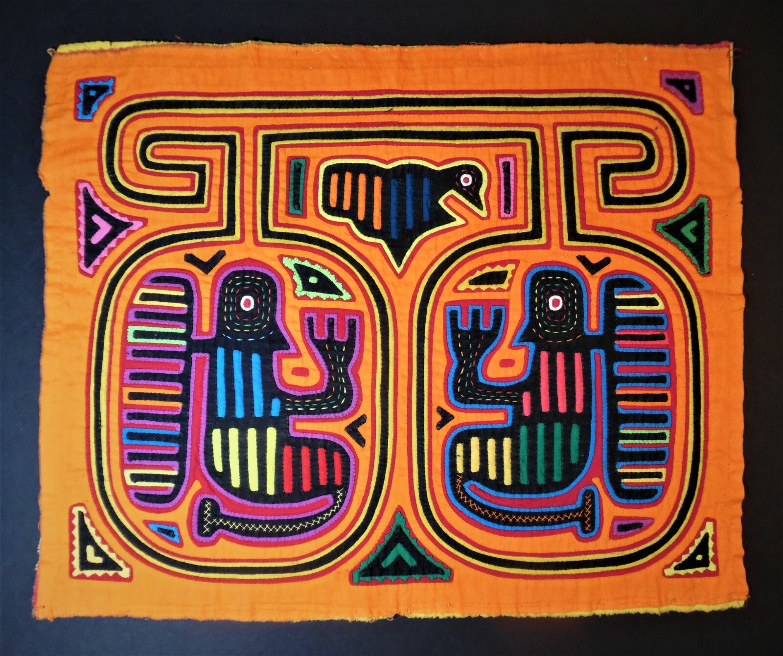 Wonderful PAIR of KUNA MOLAS front & back WORN Kuna Guna MOLA [Boston ...