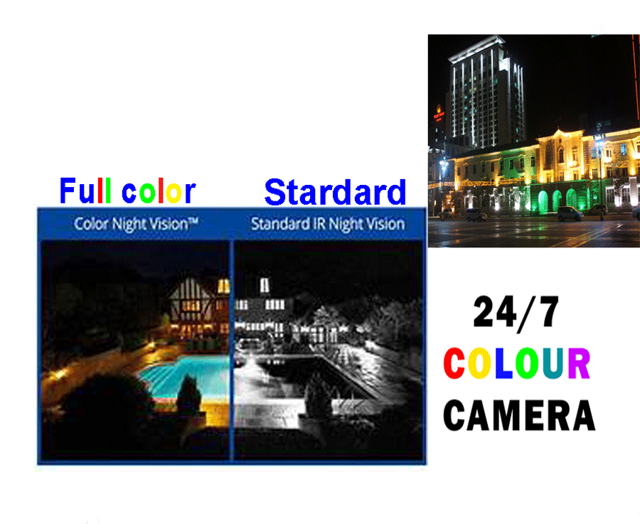 8MP High image 24hr full color night vision Hybrid TVI Security camera ...