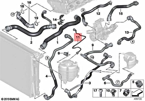 Genuine BMW G20 320i 330i 330iX Pipe Expansion Tank-Cylinder Head ...