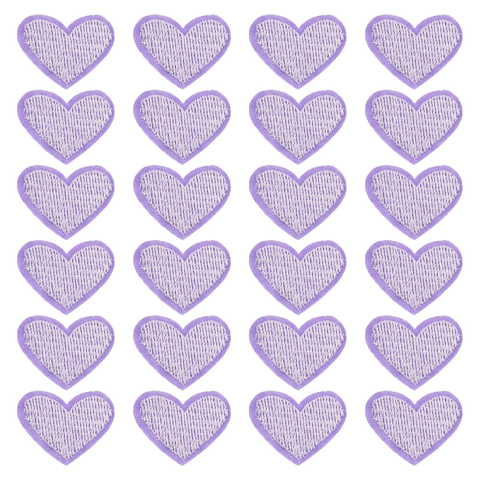 24Pcs Solid Violet Small Heart Patch Embroidered Appliques Patches 1 ...