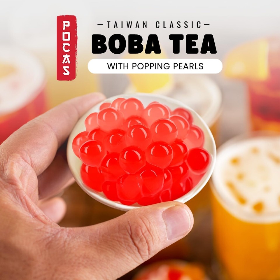 Pocas Instant Popping Boba Kit 1-Pk 3 Kits Box Mixed Berry Hibiscus Tea ...