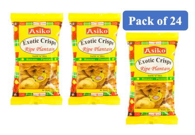 Asiko Exotic Crisps Ripe Plantain - 75g ( Pack of 24 ) | eBay UK