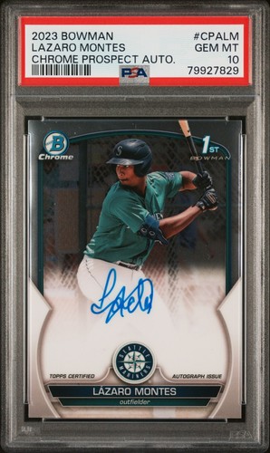 LAZARO MONTES 2023 Bowman Chrome Rookie Card RC Auto Autograph PSA 10 ...