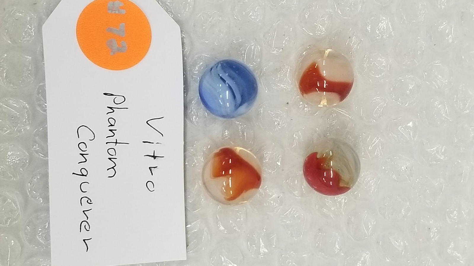 4 Vintage Vitro 5/8" Phantom Conqueror Marbles Nice Clean Shelf UP5 #72 ...