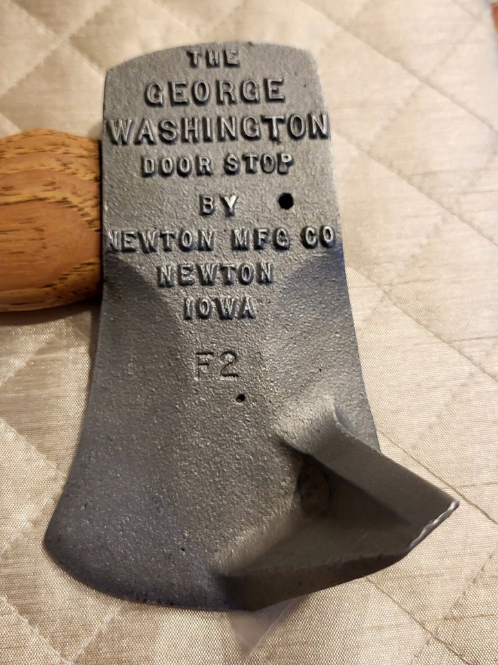 Vintage Embossed GEORGE WASHINGTON Hatchet/Axe Door Stop By Newton Mfg ...