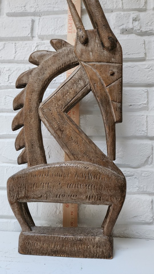 Hand Carved Wood Sculpture 33" Tall African Tribal Large | eBay