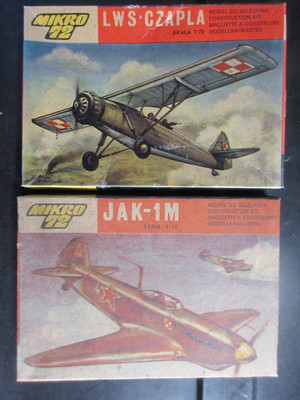 MIKRO72 1/72 LWS-CZAPLA/YAKOLEV YAK-1M vintage lot of 2 aircraft kits ...