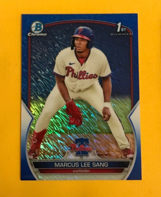 2023 Bowman 1st Chrome MARCUS LEE SANG Blue Shimmer Refractor 59/150 ...