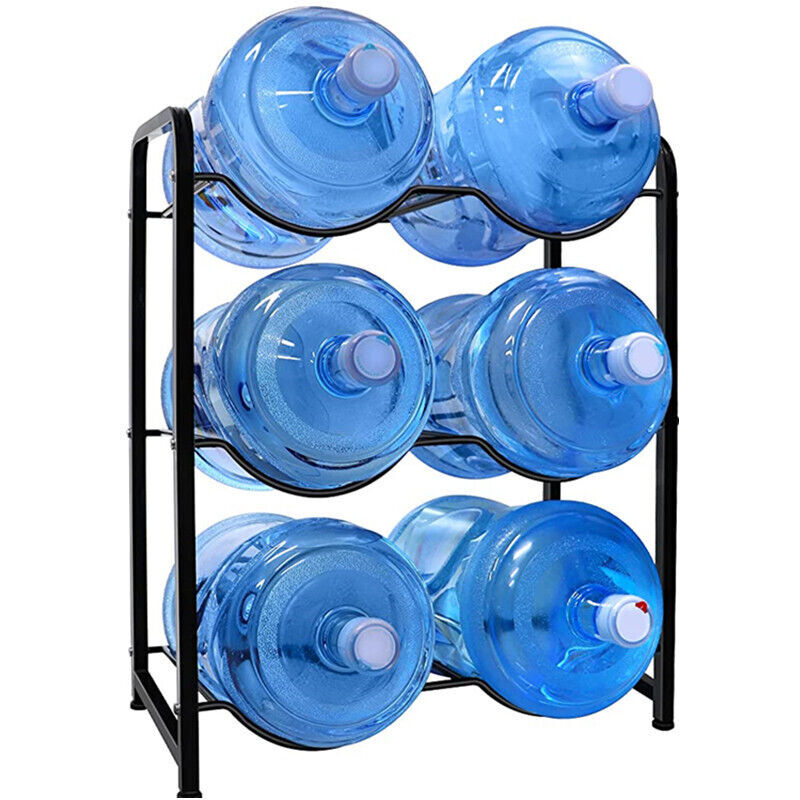 3-Tier Water Cooler Jug Rack for 6 Bottles Heavy Duty Water Bottle ...