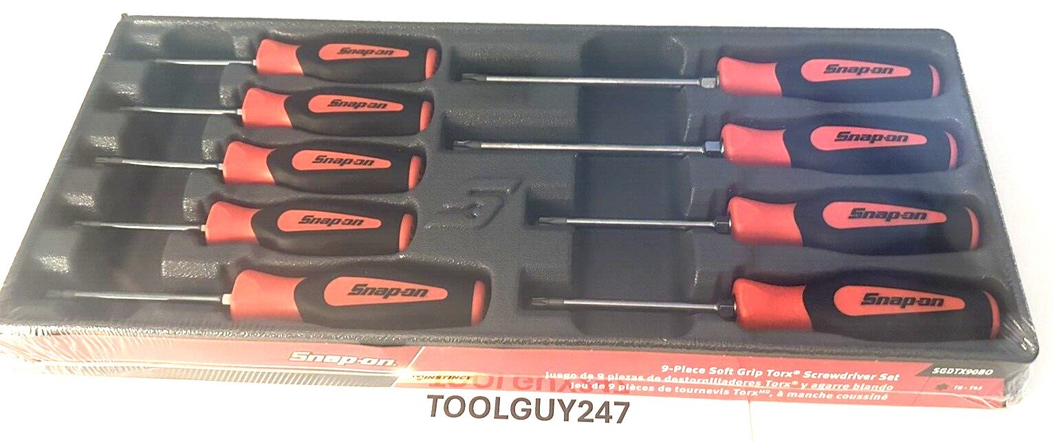 SNAP ON TOOLS TORX T8 - T45 Screwdriver Set ORANGE Instinct Soft Grip ...