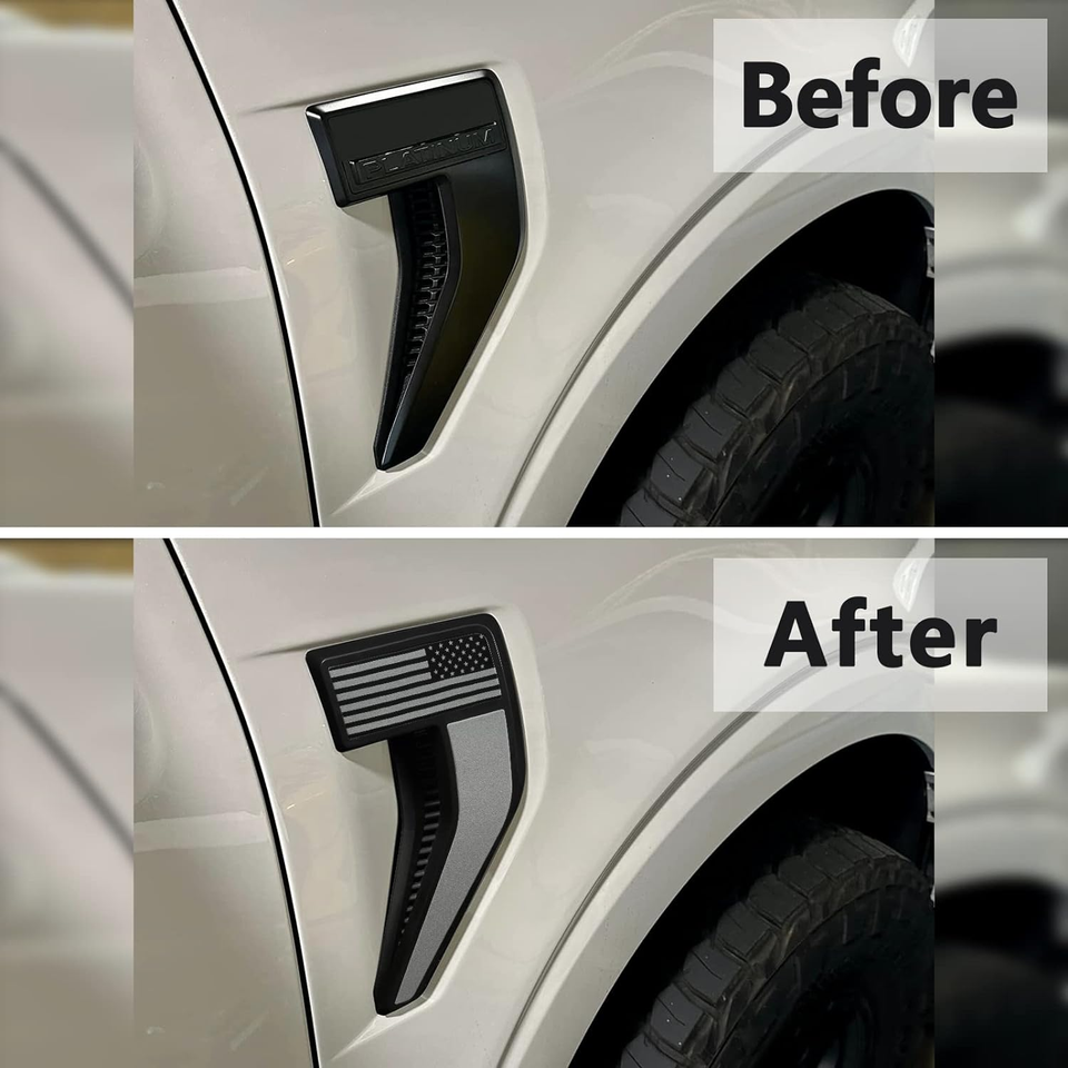 2X Black USA Flag Side Fender Vents Emblems For F150 2021-2023 Left ...