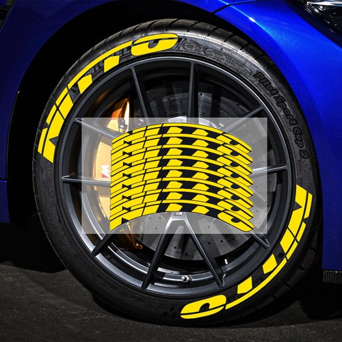 Yellow NITTO Permanent Tire Lettering Sticker Rubber 1.38" 15"-24 ...