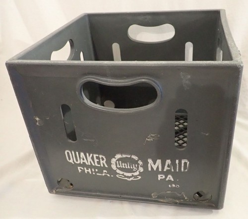 Vintage Rare Quaker Maid Unity Dairy Gray Plastic Milk Crate | eBay