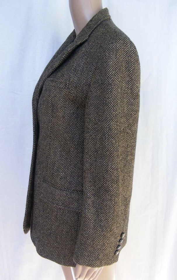 Ralph Lauren LRL Vtg Jacket 100% Wool Herringbone Equestrian Horse ...