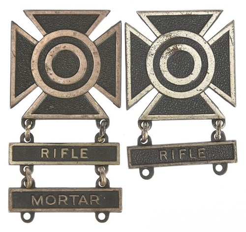 Korean War US Army Sharpshooter Badges, Bell Trading Post Backmarks | eBay