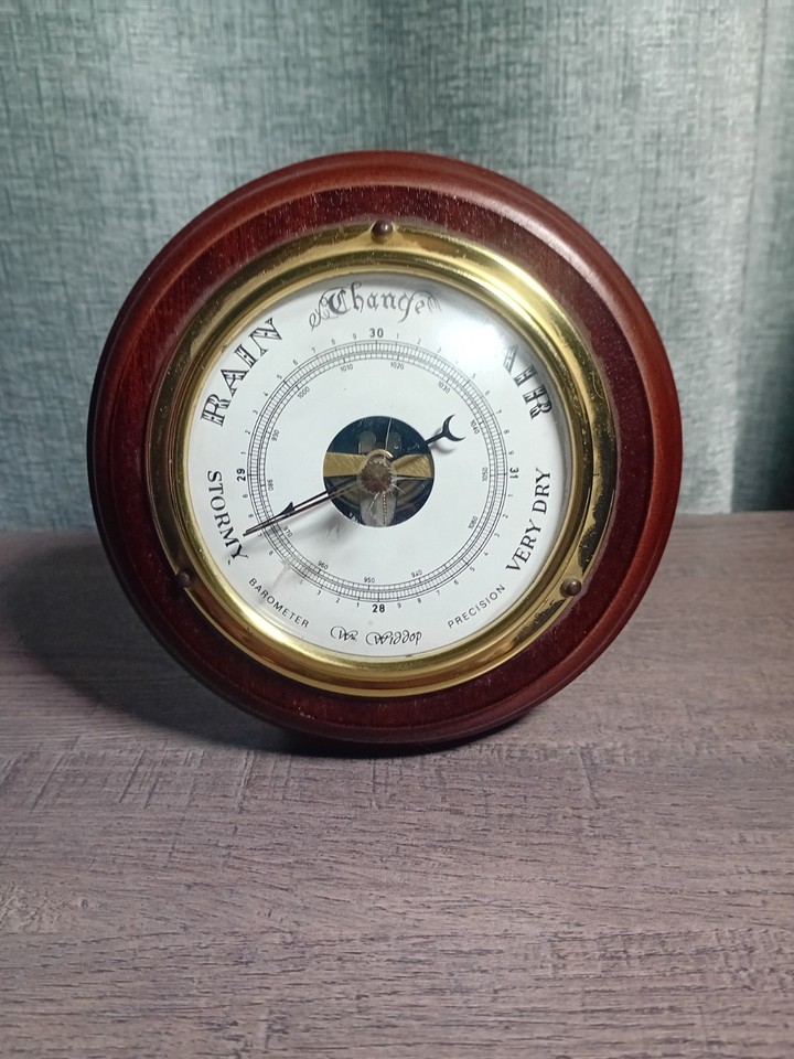 Vintage W. Widdop Aneroid Mahogany Framed Round Barometer | eBay UK