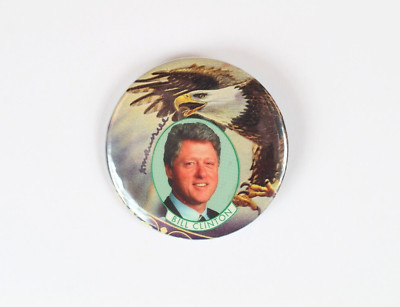 1996 Bill Clinton David Russell Presidential Campaign Pinback Button | eBay