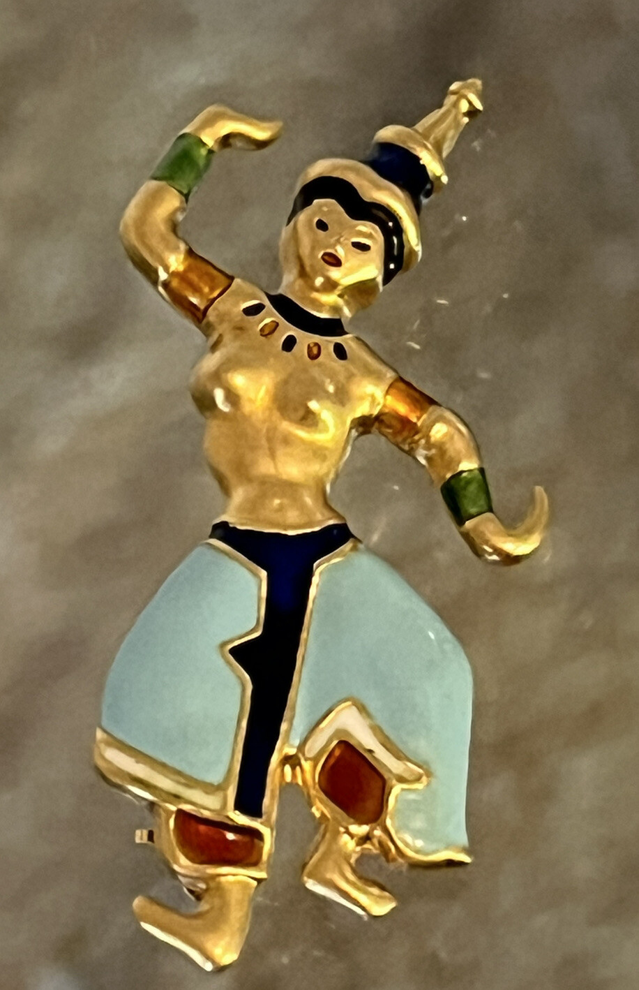 Uno A Erre 750 18K enameled Thai Dance Pin Unoaerre | eBay