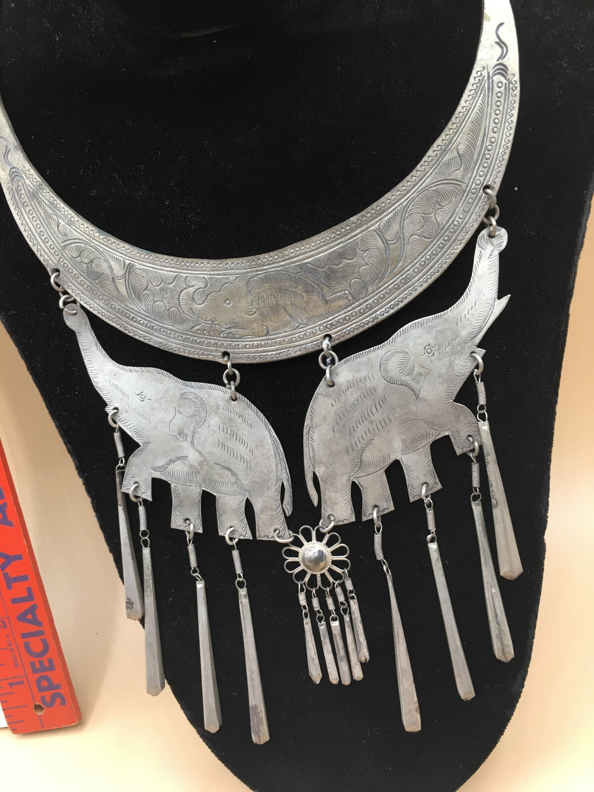 Vintage Hmong Miao Hand Made Tooled Sheet Silver Elep… - Gem