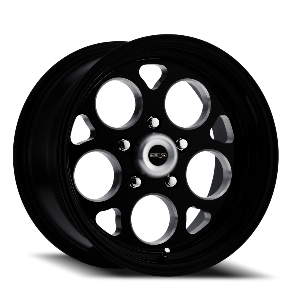 2 NEW GLOSS BLACK MILLED SPOKES VISION SPORT MAG 15X4 5-114.30 (107218 ...
