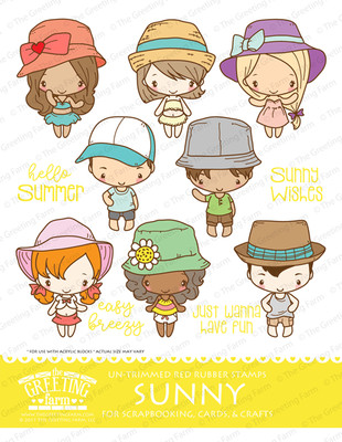 SUNNY KIT-The Greeting Farm Rubber Stamp-Stamping Craft-Anya/Ian-Summer ...