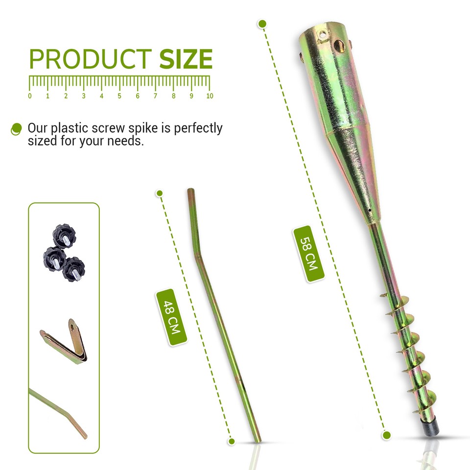 HEAVY DUTY STEEL SCREW IN GROUND SPIKE PARASOL AIRER ROTARY WASHING ...