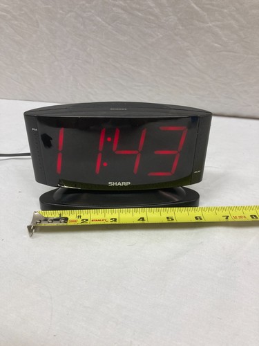 Sharp red LED alarm clock **tested works** | eBay