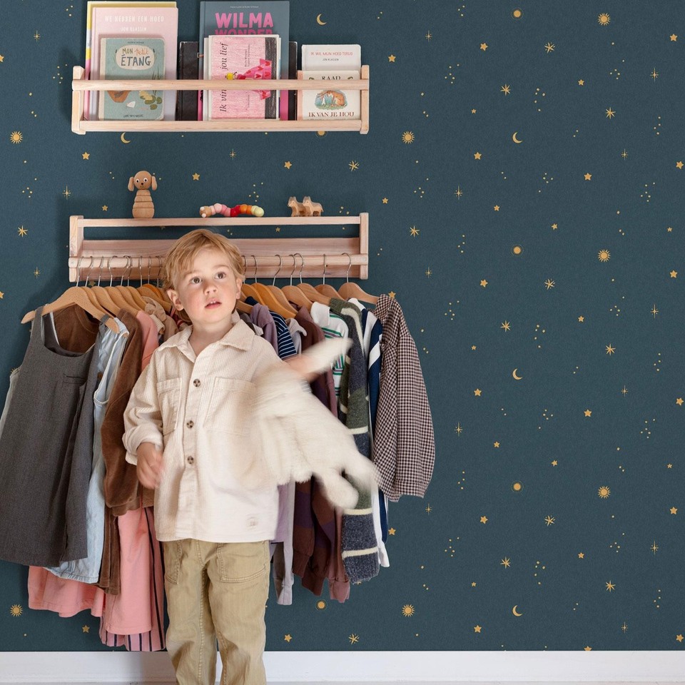 Cielo Notturno Carta da Parati Navy Stars Trama Grandeco LD3615 Dudley ...