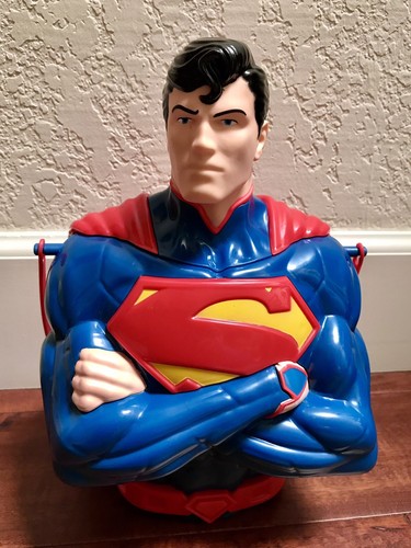 Superman Lunchbox Lunch Pail Popcorn Halloween Candy Bucket Six Flags ...