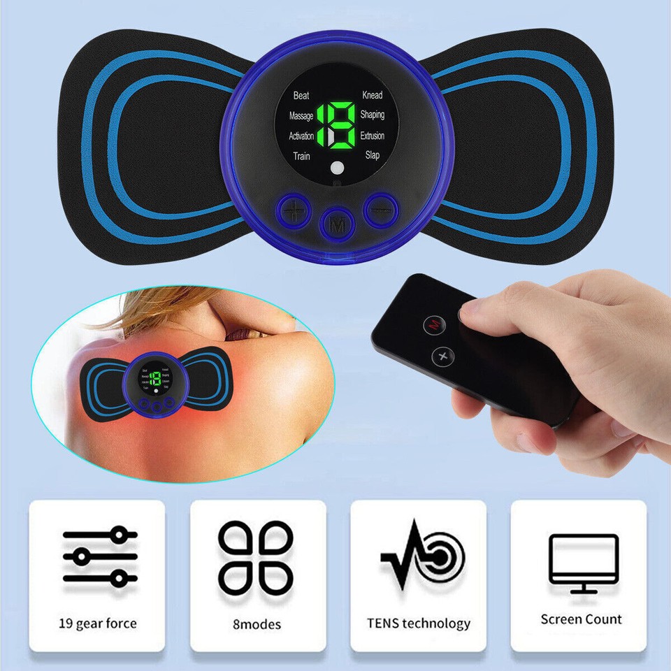 Portable Electric Neck Massager Back Full Body Stimulator Pain Relief ...