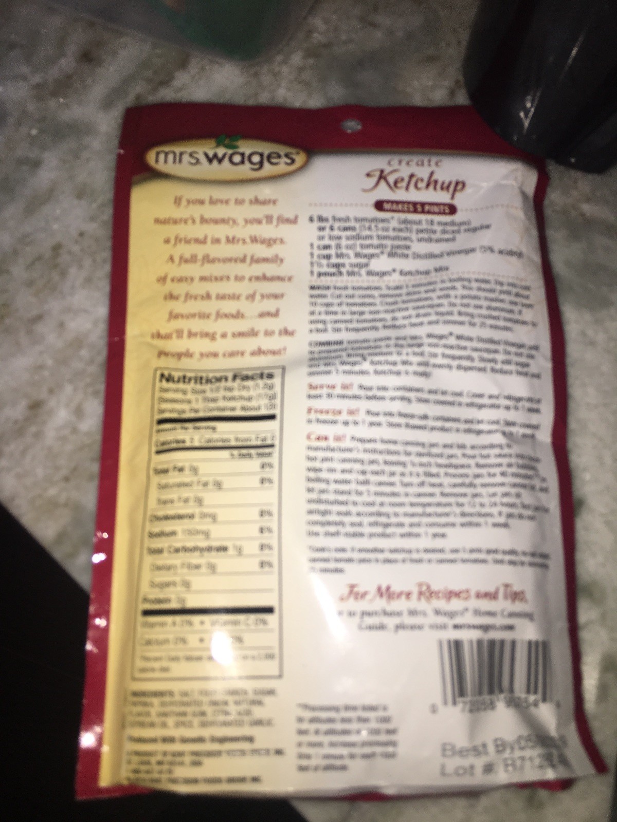 Mrs. Wages Ketchup Tomato Mix (5-Ounce Package) 1 | eBay