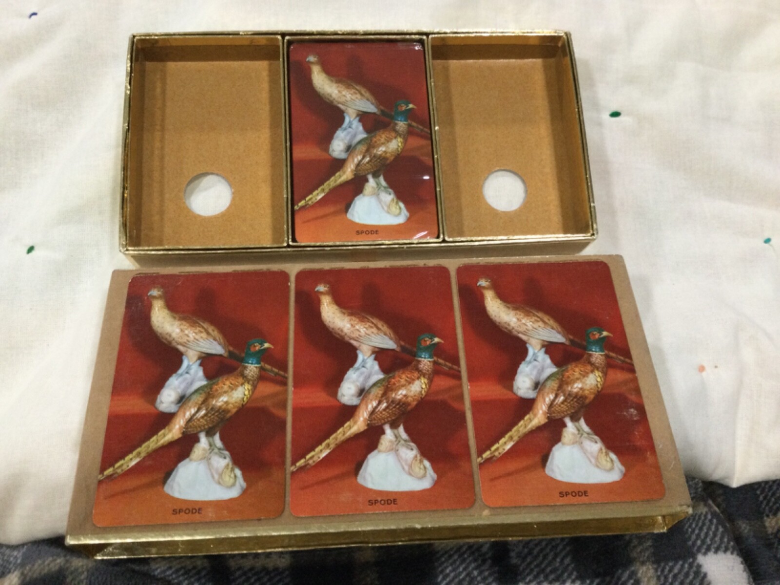 Vintage Samba Case With One Sealed Deck of Cards Canasta Spode Pheasant ...