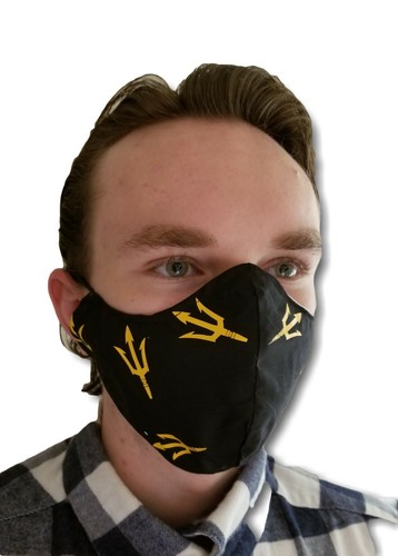 Cotton face mask lined with filter mesh lining.Black Sun Devils | eBay