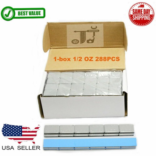 1 BOX 1/2 OZ GRAY WHEEL WEIGHTS STICK-ON ADHESIVE TAPE 9 LBS LEAD-FREE ...