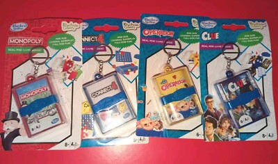 Hasbro (Lot Of 4) Mini Keychain Games Monopoly, Connect 4, Operation ...