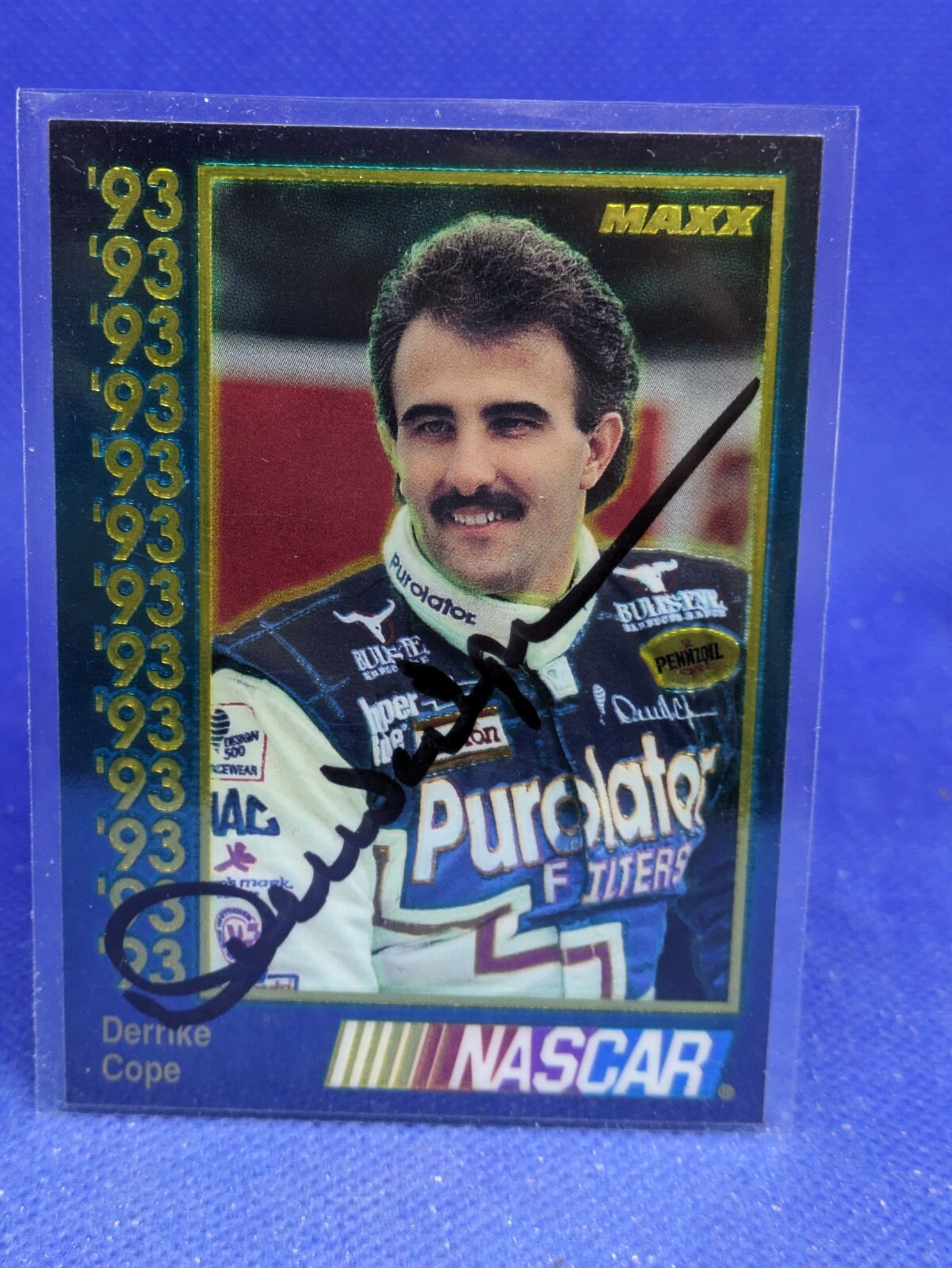Derrike Cope PERSONAL AUTOGRAPH signed on card: 1993 Maxx Premier Plus ...