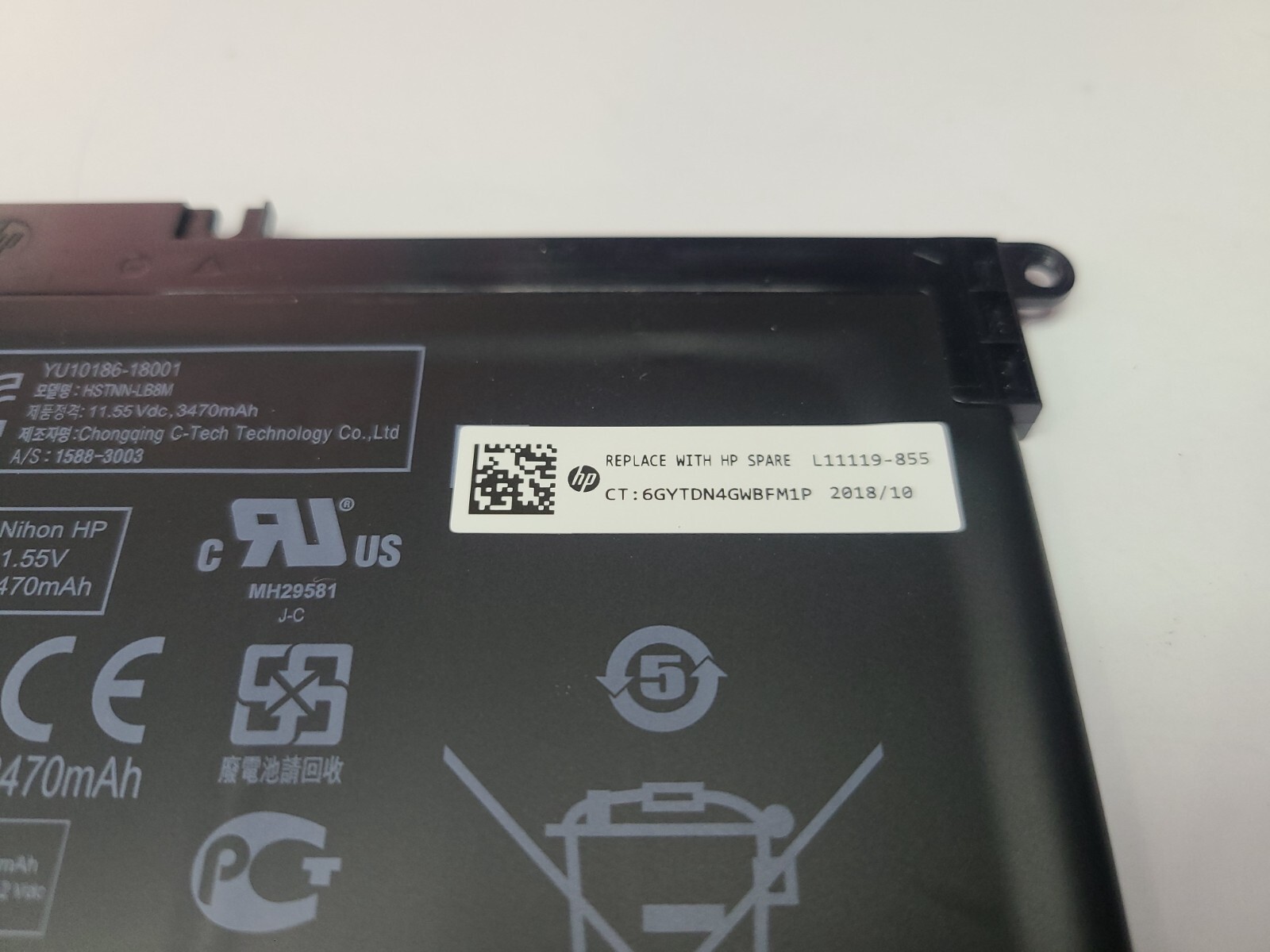HP 14-cf Laptop Battery 11.55V 3470mAh 41.9Wh | HSTNN-LB8M | L11421-422 ...