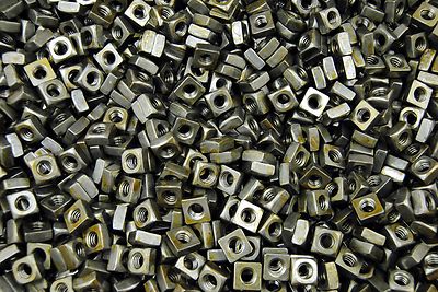(5,000) Unplated 1/4-20 Square Nuts - Coarse Thread - Plain Steel BULK ...
