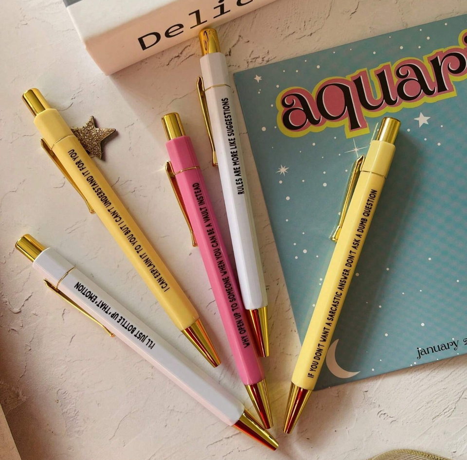Zodiac Ballpoint Pen Set 5pcs – Aquarius & Star Sign Pens UK 🇬🇧 | eBay UK