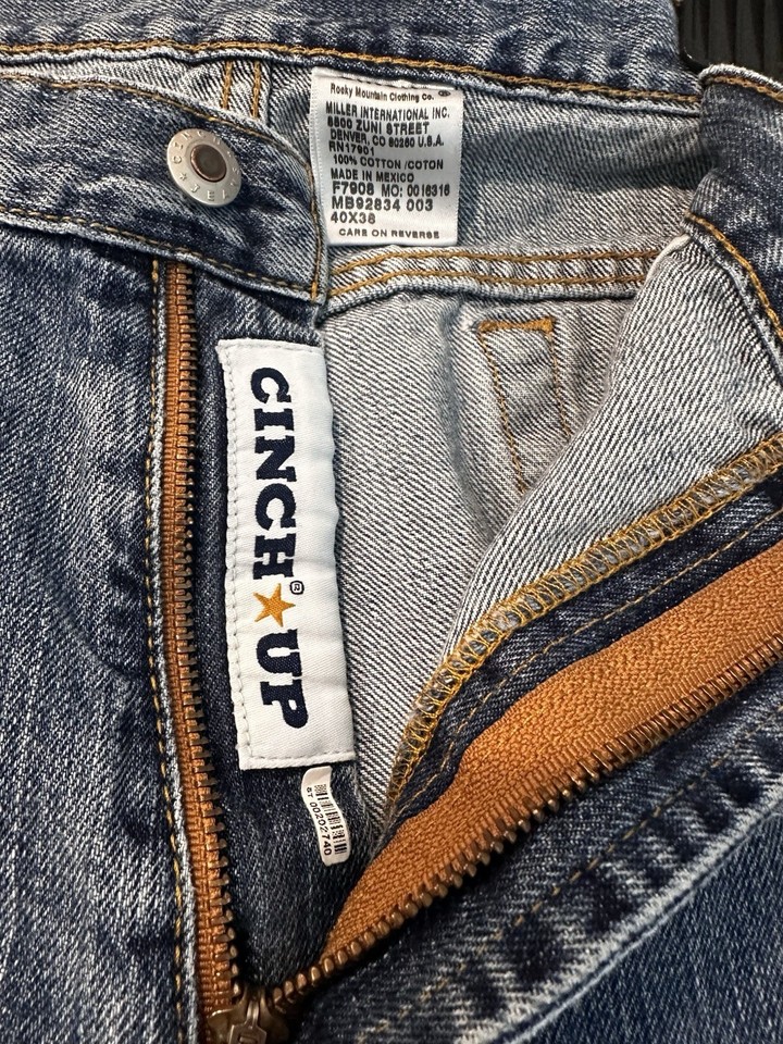 Cinch Jeans Mens 40x38 Relaxed Straight Fit White Label Medium Wash | eBay