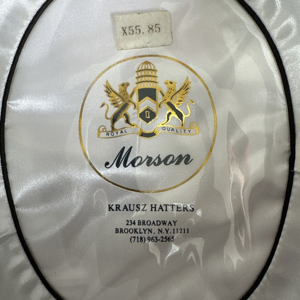 Morson By Krausz Hatters Jewish Hasidic Beaver Fur Black Hat Size 55 US ...