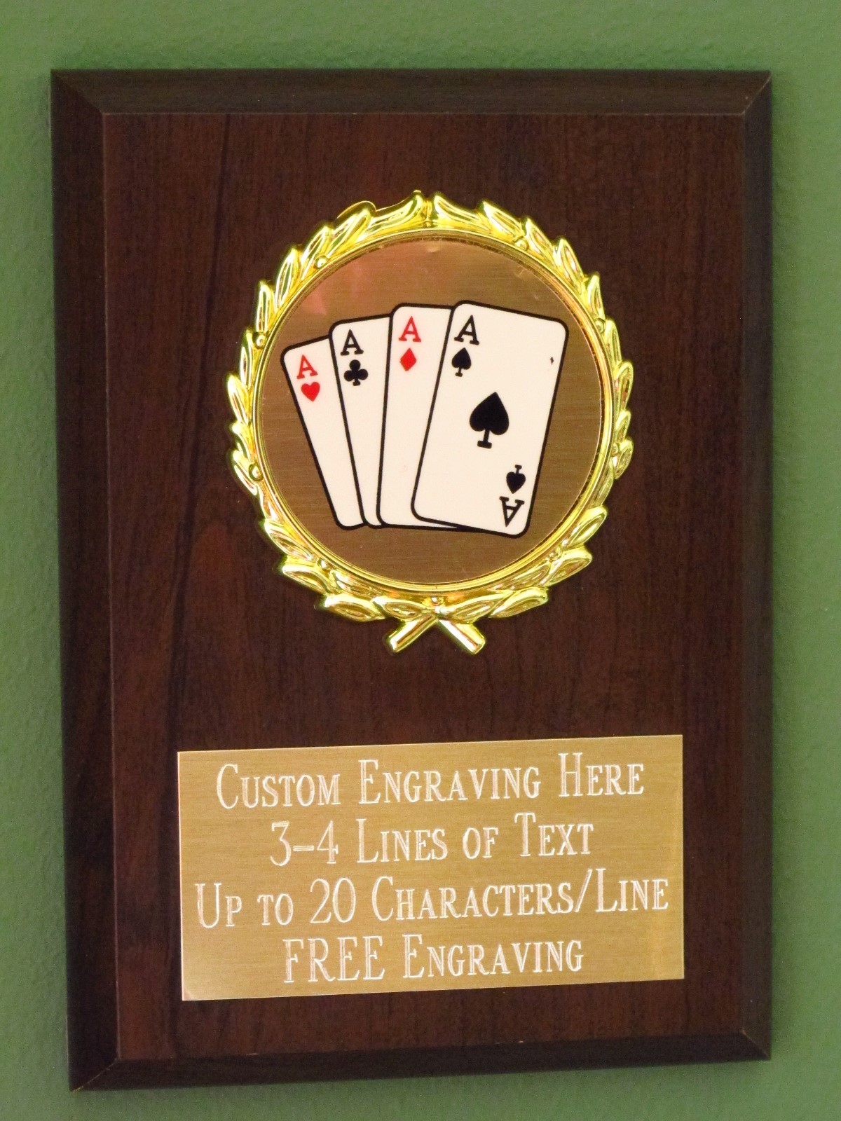 Poker/Blackjack/Card Playing Award Plaque 4x6 Trophy FREE engraving | eBay