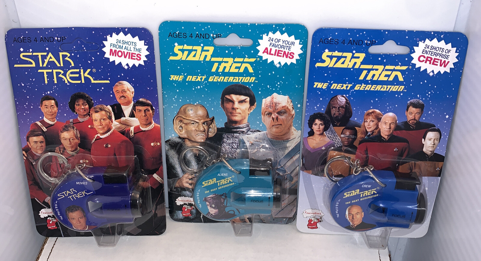 Star Trek Next Generation Viewer Keychain Lot Of 3 CREW ALIENS MOVIES ...